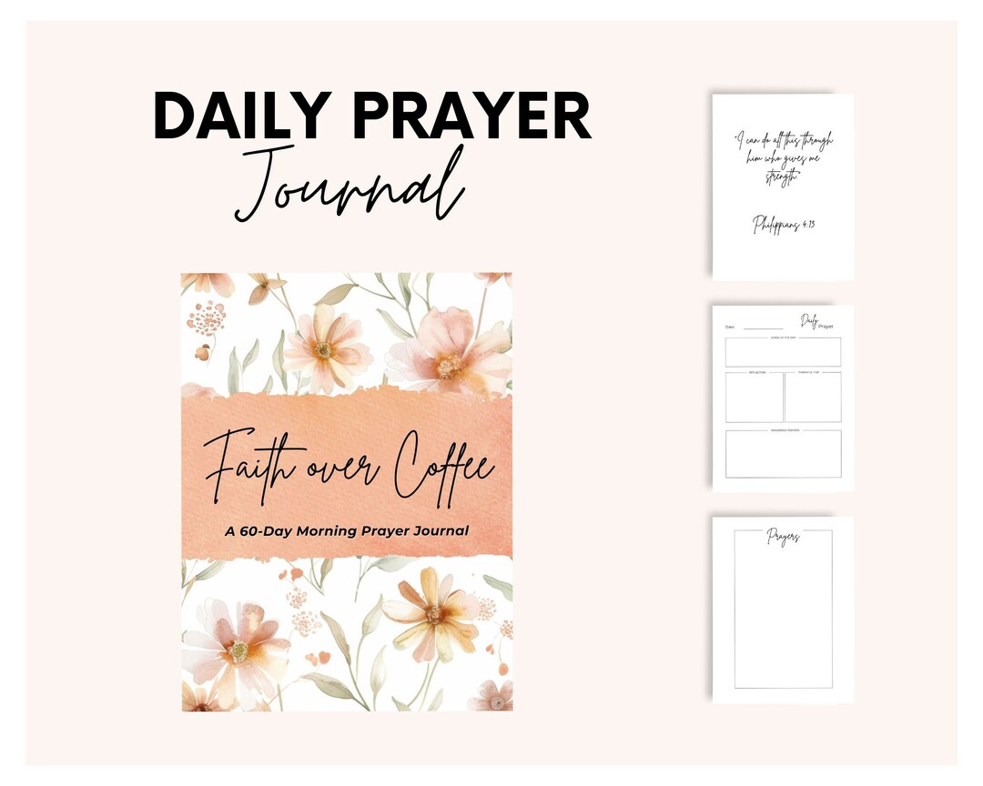 Faith Over Coffee Morning Prayer Journal for Women Printable 60 Day ...
