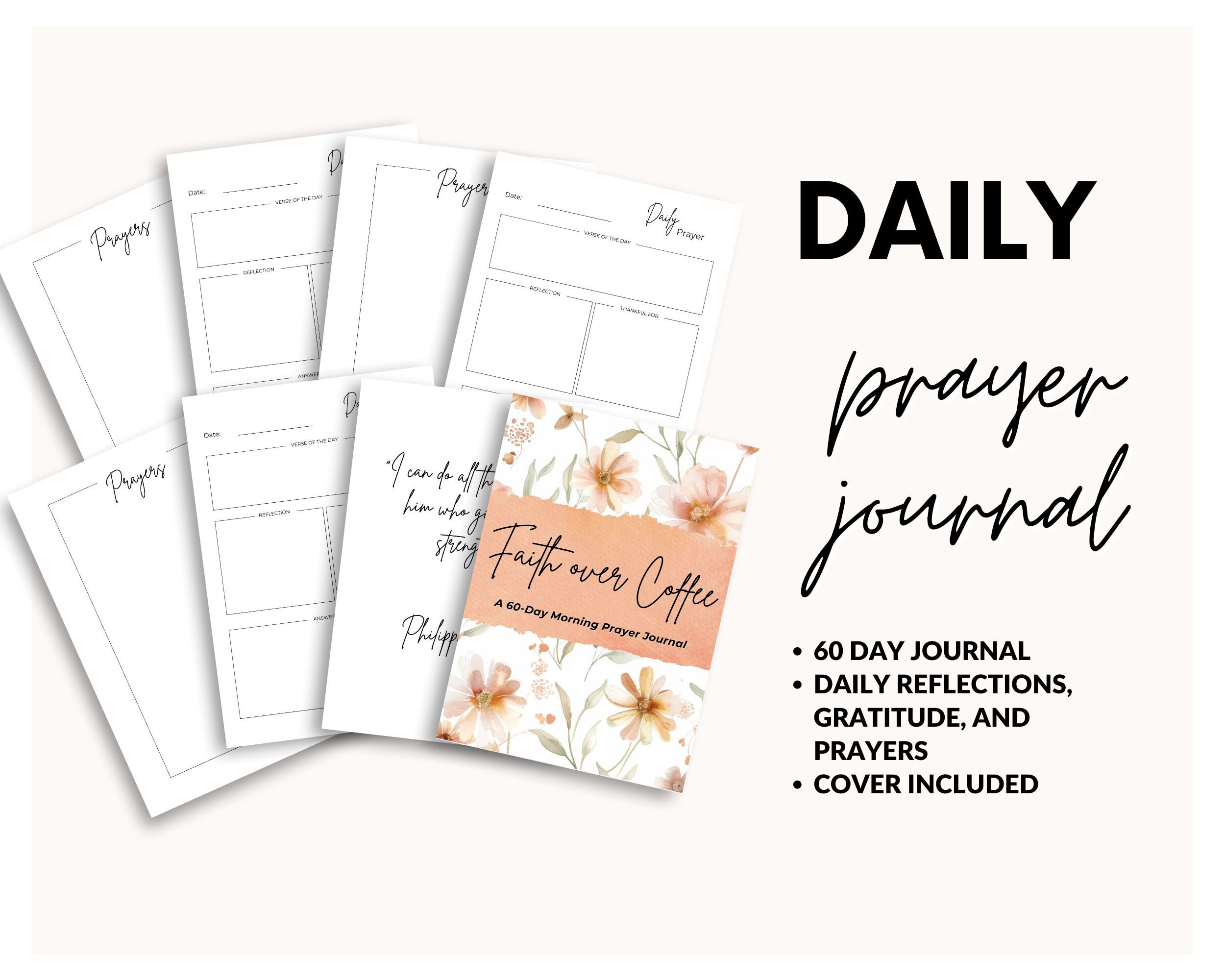 Faith Over Coffee Morning Prayer Journal for Women Printable 60 Day ...