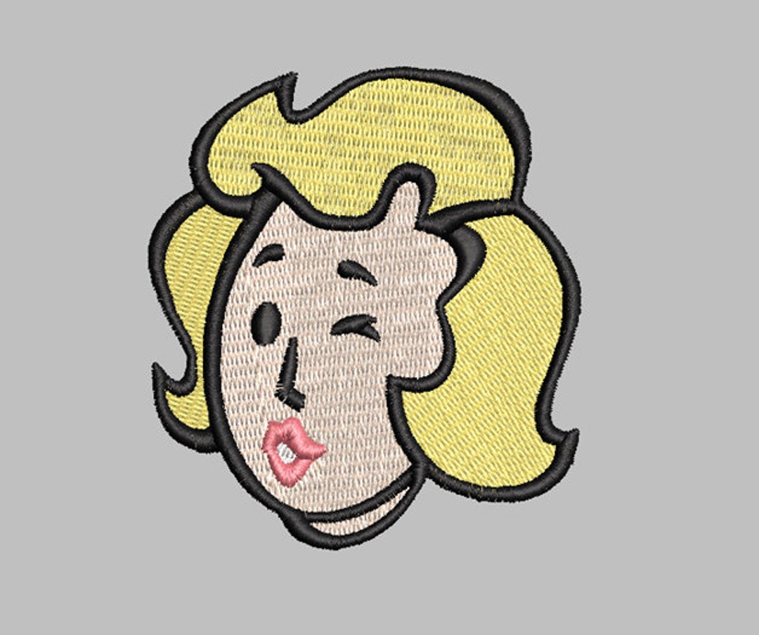 Fallout Party Girl Wink Vault Boy Digital Embroidery File - Etsy
