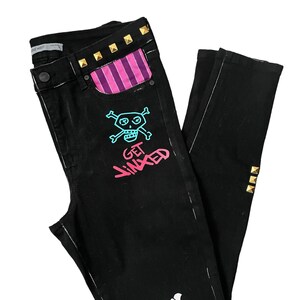 League of Legends LOL Jinx Arcane Inspired OOAK Custom Black Womens Fit ...