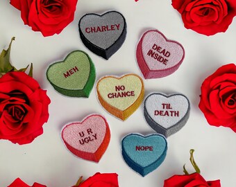 Be Mine Conversation Heart Patch, Any Color Custom Made - Etsy