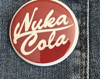 Fallout Inspired Nuka Cola Logo Pin, Red Nuka Cola Bottle Cap Button ...