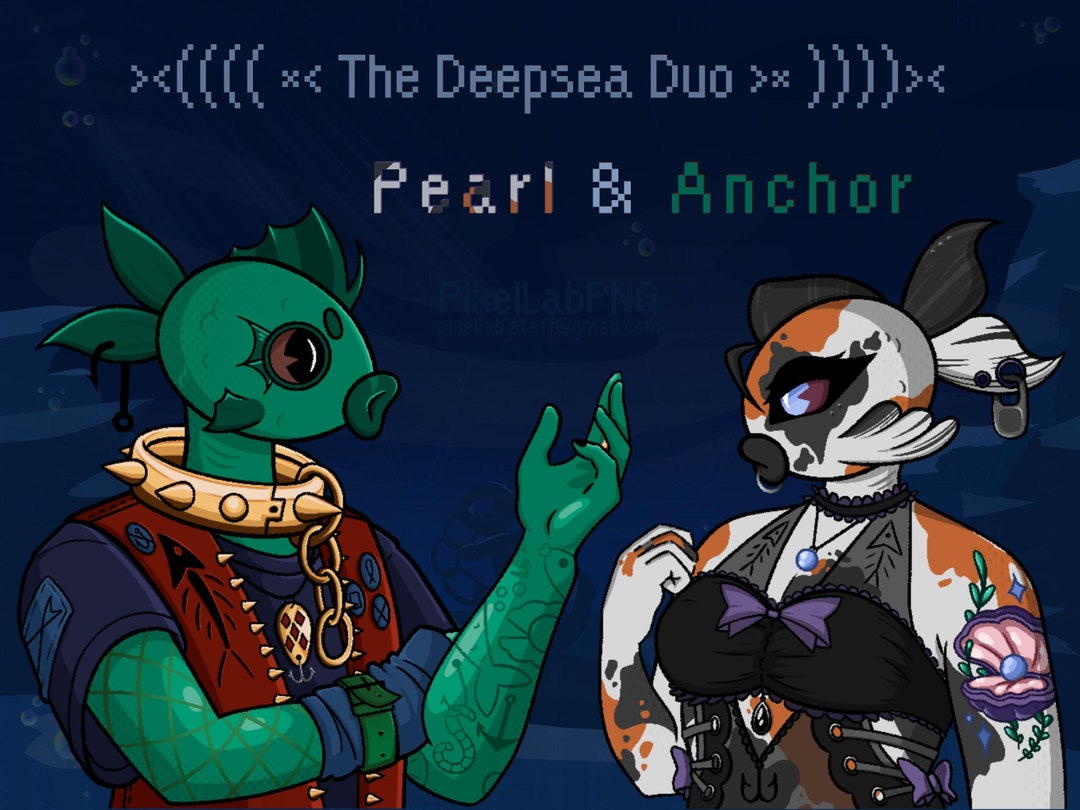 Pearl & Anchor - Hand Drawn Pngtuber Set | Deepsea Duo | Pngtuber Plus ...