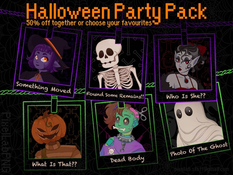 Halloween Pngtuber Party Pack | Undead Streamer Avatars for Pngtuber ...