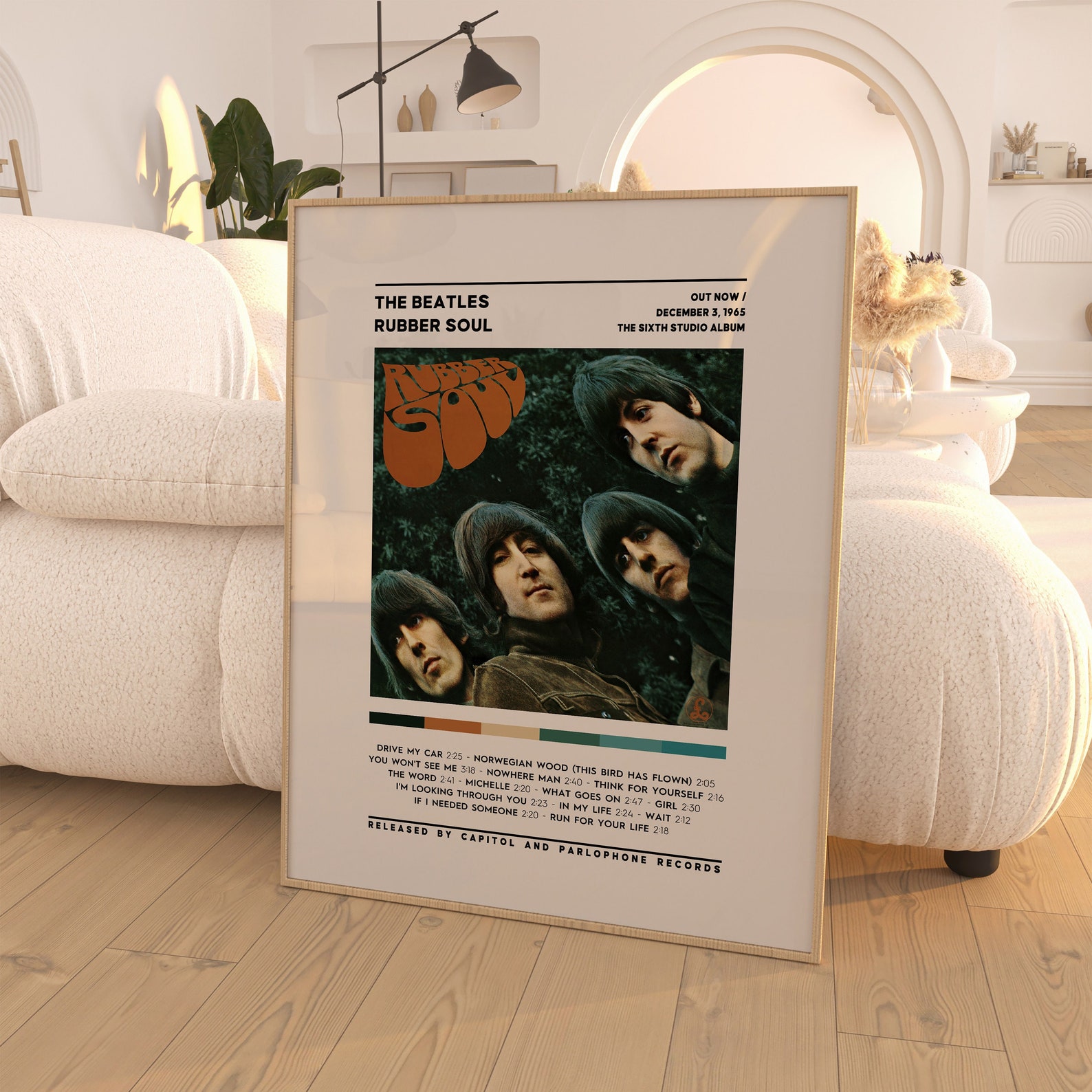 The Beatles Rubber Soul Album Poster / Album Tracklist Poster / Room ...