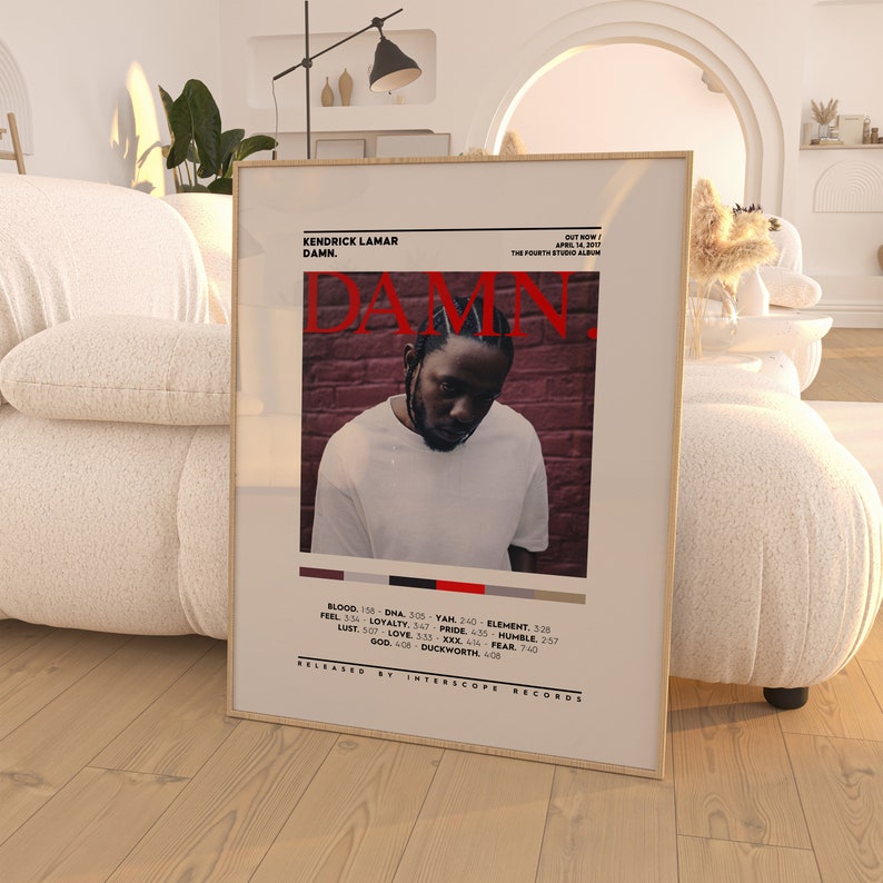 Kendrick Lamar DAMN. Album Poster / Album Cover Poster / Poster Print ...