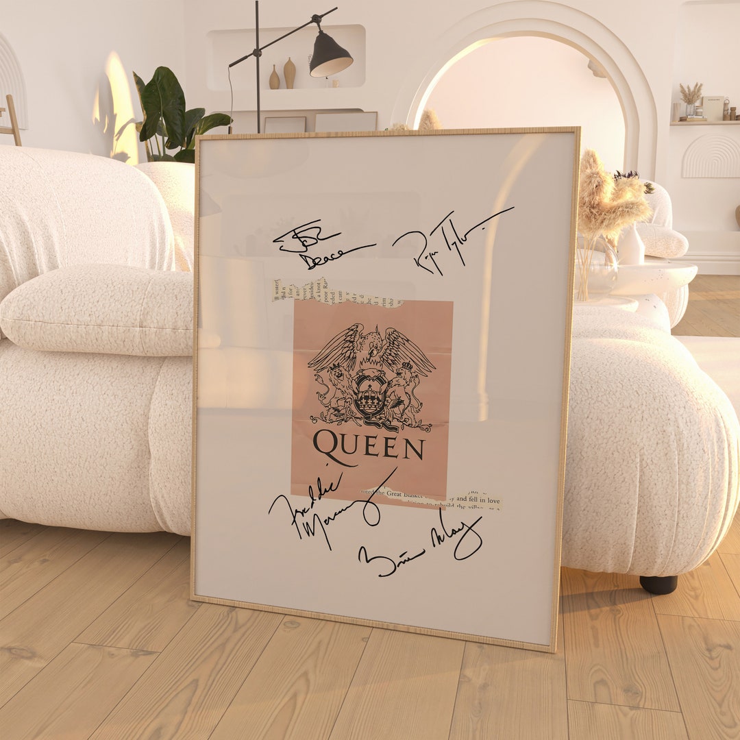 The Queen Band Signature Poster / Room Decor / Music Decor / Music ...