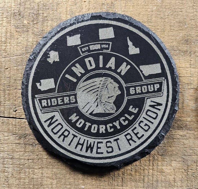 Set of 3 - Indian Motorcycle Riders Group Slate Coasters - Etsy