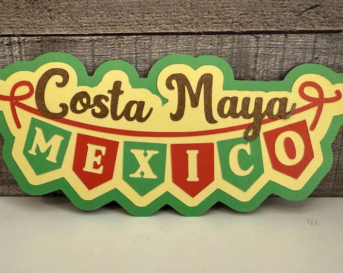 Handmade Costa Maya, Mexico Scrapbook Title — Paper Pieced Layered ...