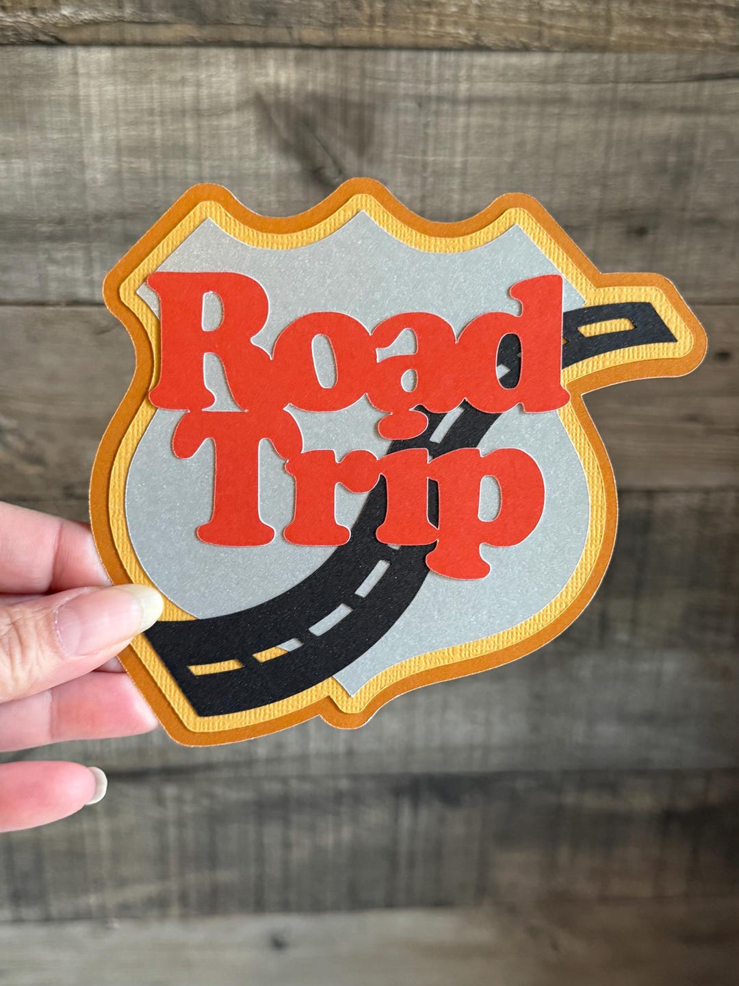 Handmade Road Trip Scrapbook Title — Paper Pieced Layered Embellishment ...