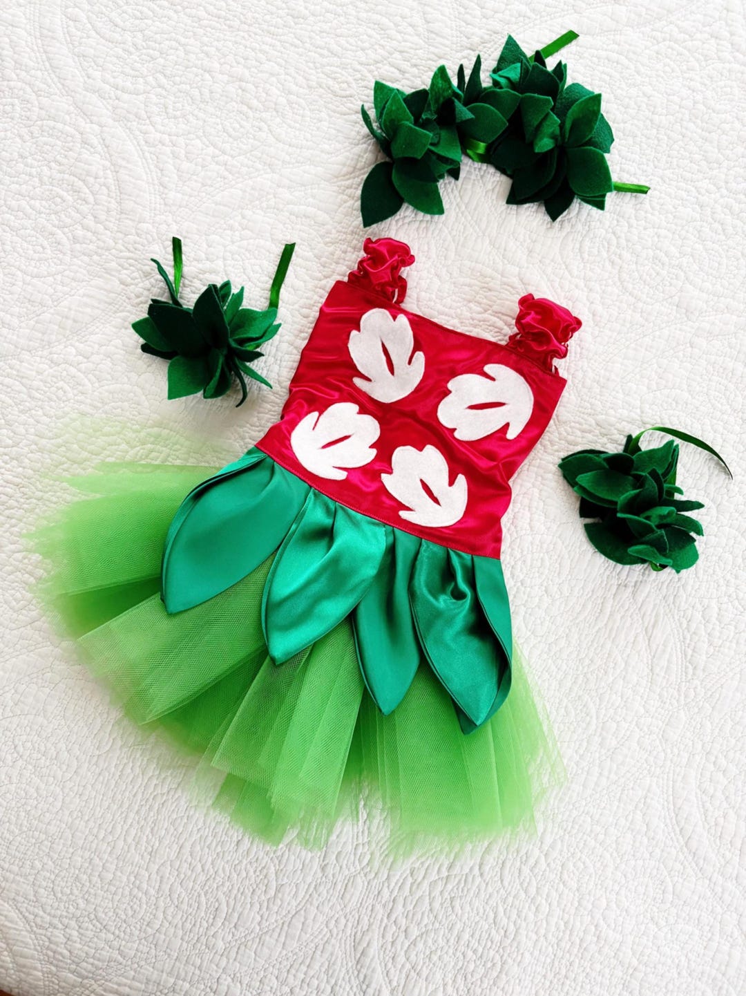 Lilo Inspired Costume for Girls 7 Piece Hawaiian Luau Outfit – Toddler ...