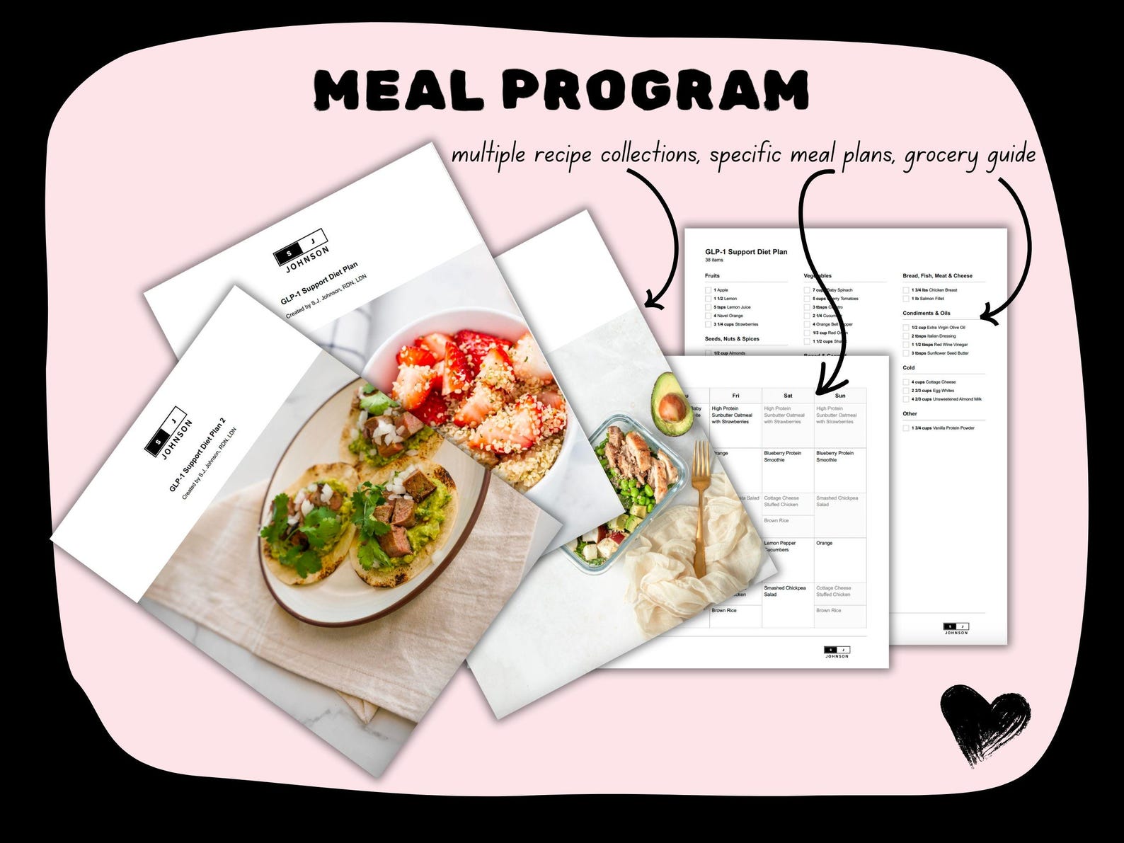 GLP1 Weight Loss Meal Plans: Two Weeks of Menus, 1200-1500 Calories ...
