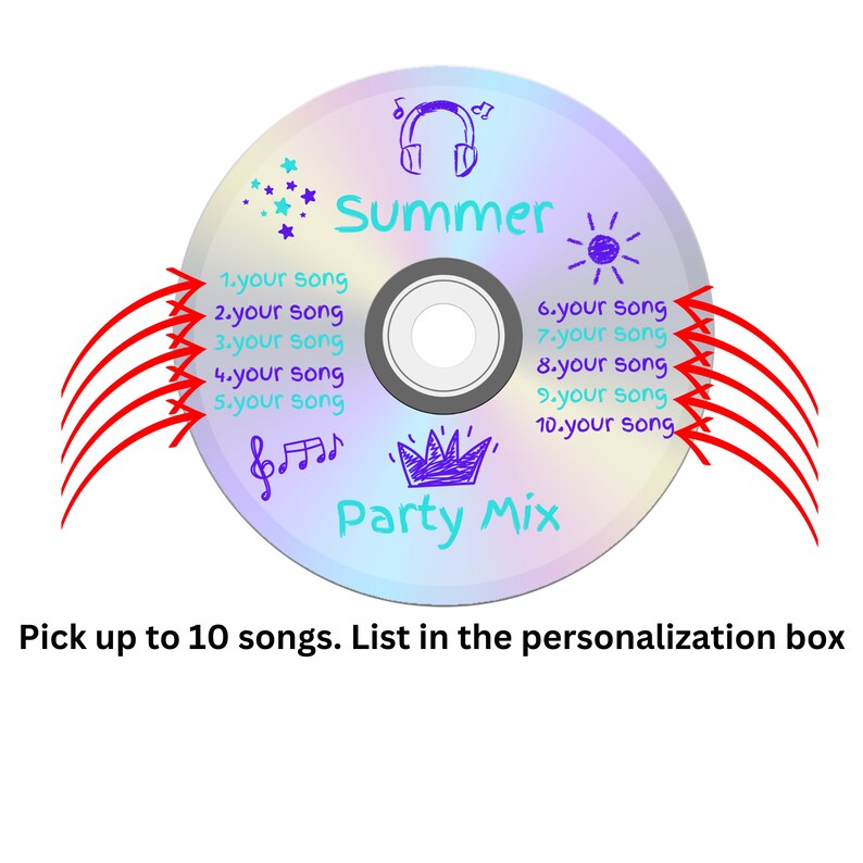 Personalized Music Mix-tape Burned CD Doodle Tee, Custom Music Lover ...