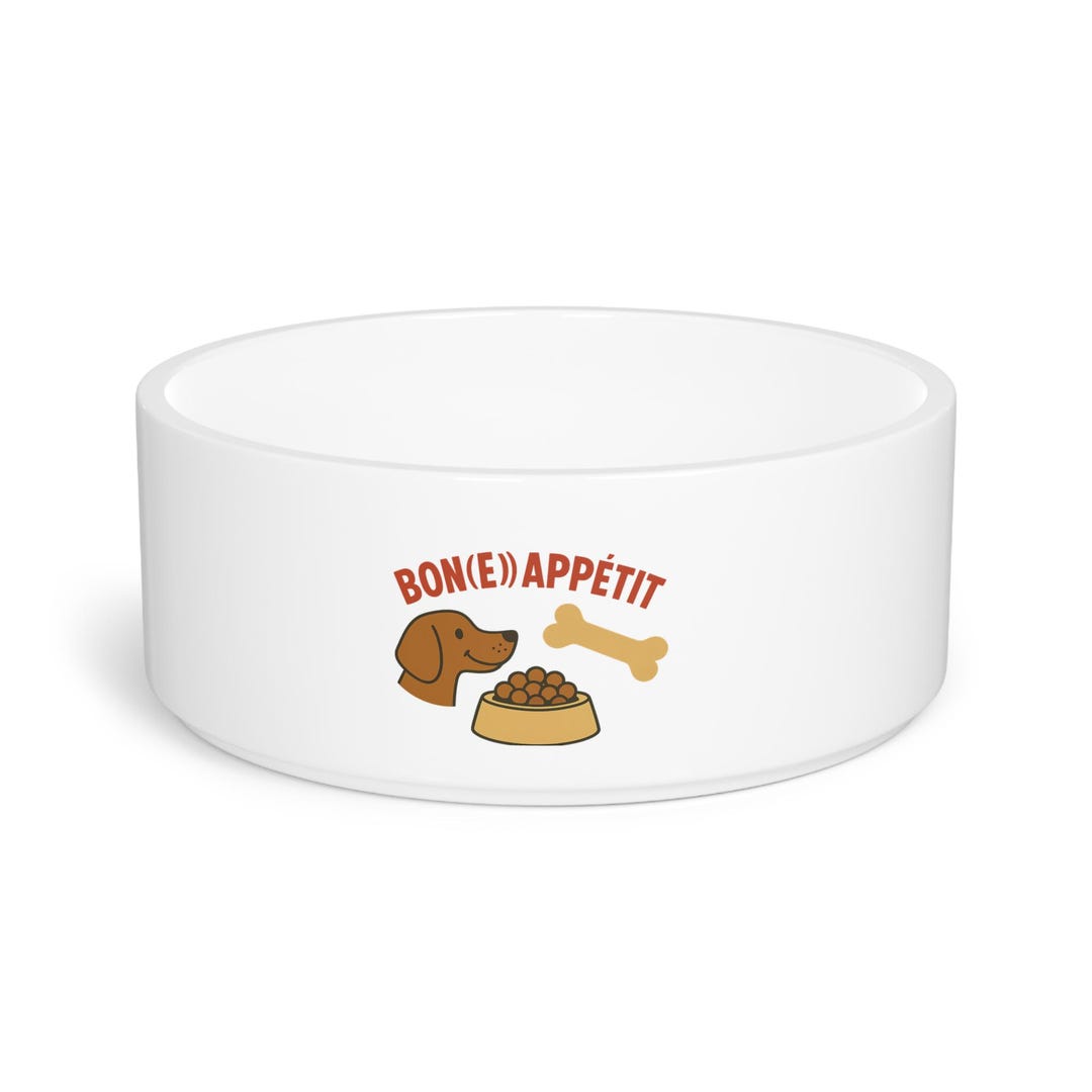 Cute Dog Pet Bowl - Bon Appétit Dish for Dogs, Pet Feeding Bowl ...