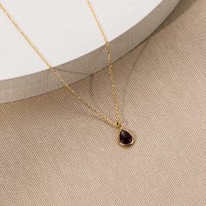 Handcrafted Natural Garnet Stone Necklace , Boho Chic Garnet Necklace ...