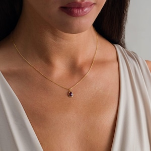 Handcrafted Natural Garnet Stone Necklace , Boho Chic Garnet Necklace ...