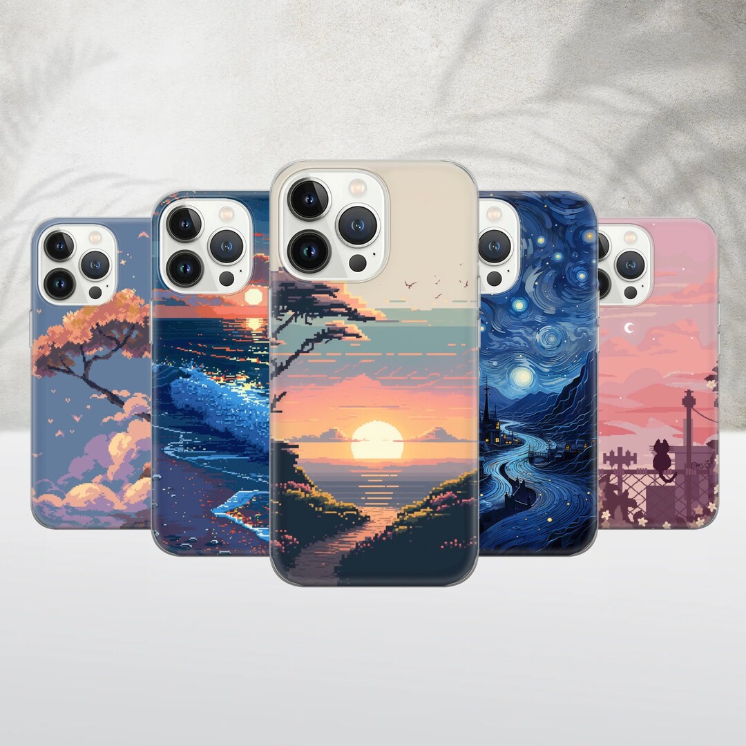 Pixel Art Phone Case Digital Art Cover for iPhone 16 15 14 13 12 Pro Xs ...