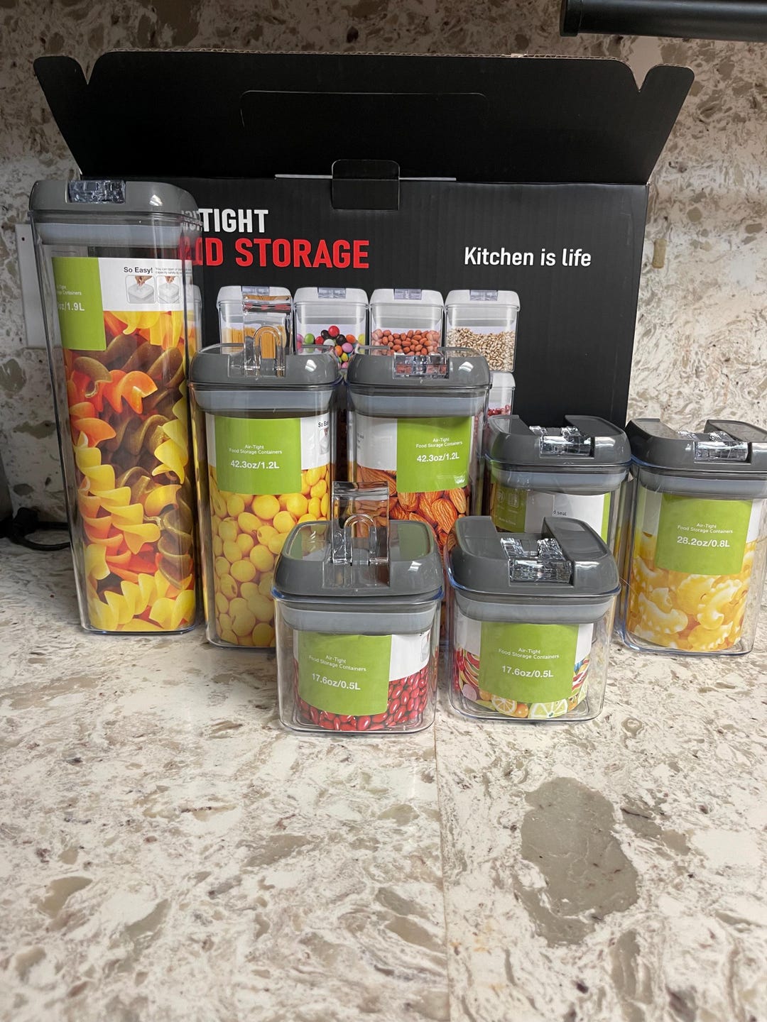 7 Piece Airtight Container Set Perfect Kitchen Organization & Food ...