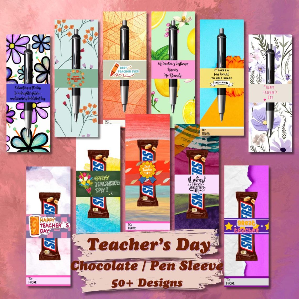 Teacher's Day Bundle Template | Digital Template | Editable in Canva - Etsy