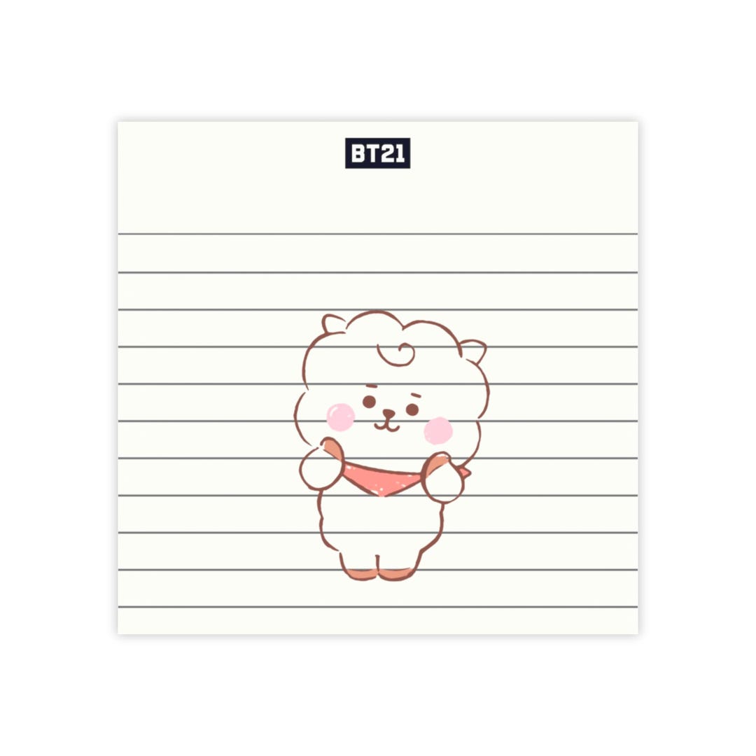 RJ Sticky Notes: Bt21-inspired K-pop Alpaca Memo Pad, Post-it Pads - Etsy