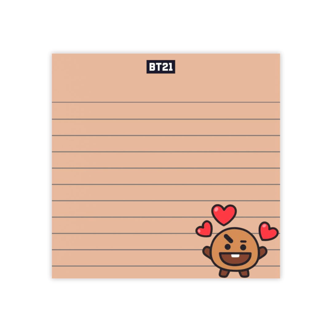 Shooky Sticky Notes - BT21 K-pop Memo Pad, UNISTARS Fan-made Stationery ...