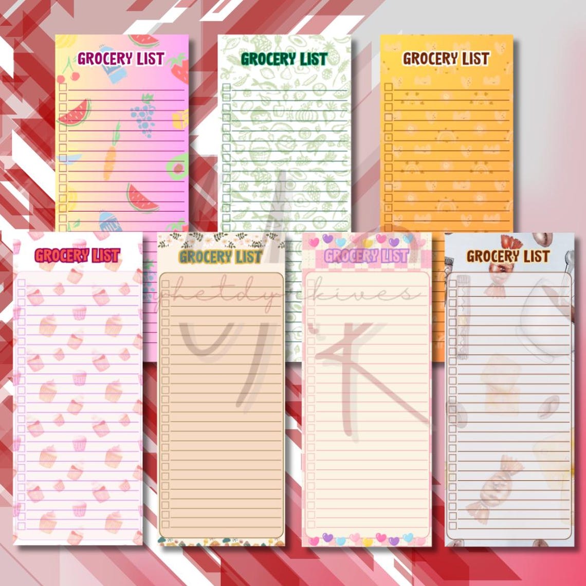 Digital Template: Editable Grocery List Notepad | Editable Grocery List ...