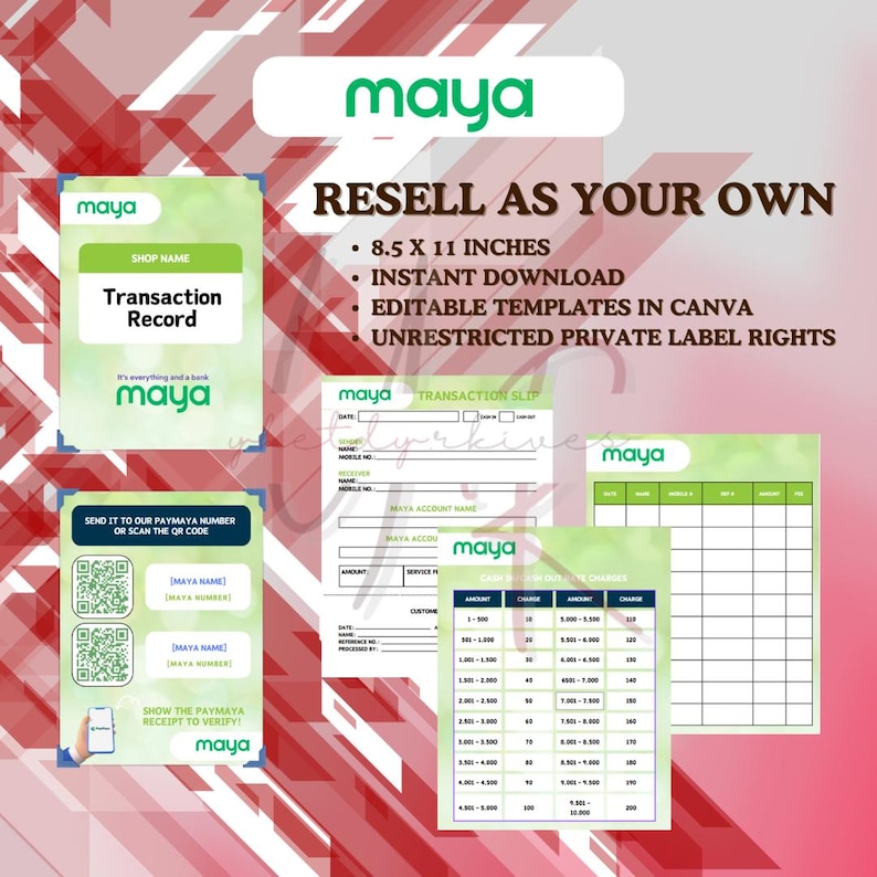 Gcash and Maya Transaction Tracker Template | Editable in Canva | UPLR ...