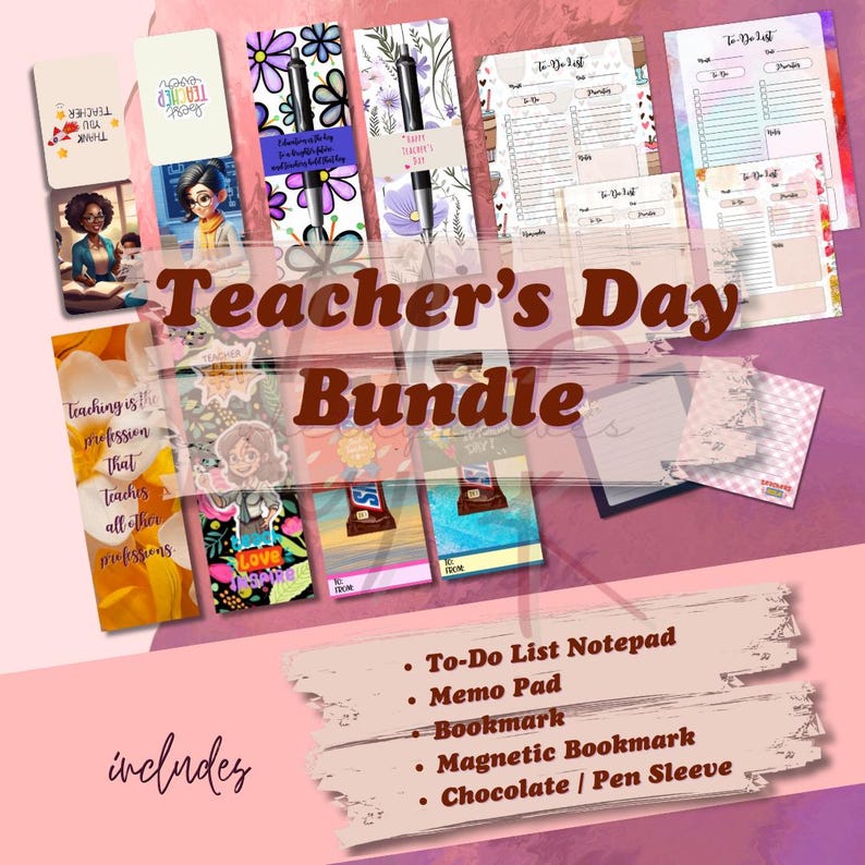 Teacher's Day Bundle Template Digital Template Editable in Canva - Etsy