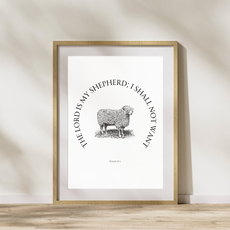 Psalm 23:1 the Lord is My Shepherd I Shall Not Want. Beautiful Vintage ...