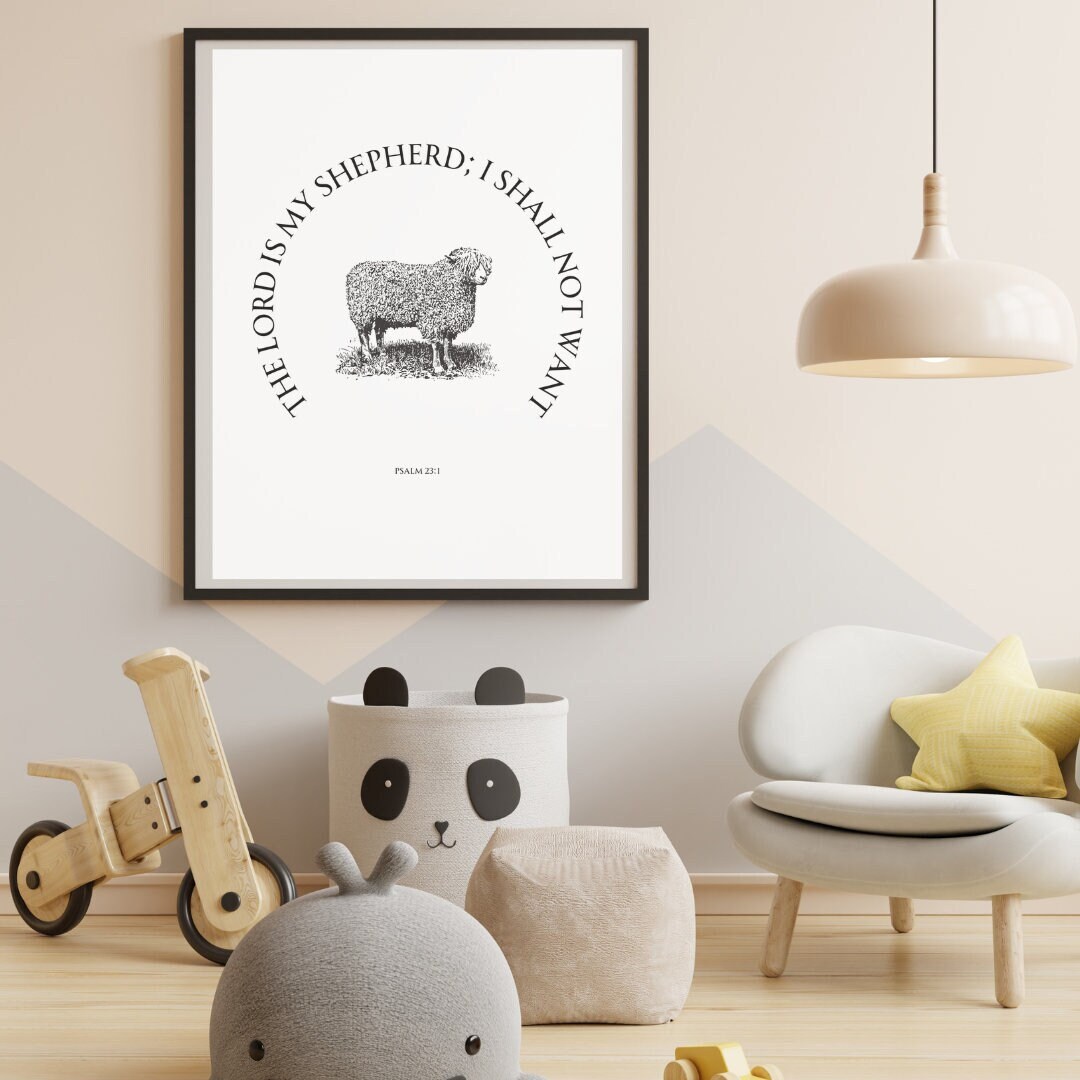 Psalm 23:1 the Lord is My Shepherd; I Shall Not Want. Beautiful Vintage ...