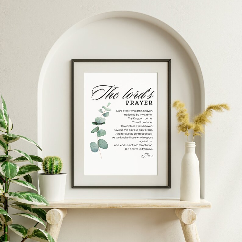 The Lord's Prayer- ENGLISH Prayer - Wall Art - Catholic Digital Art ...