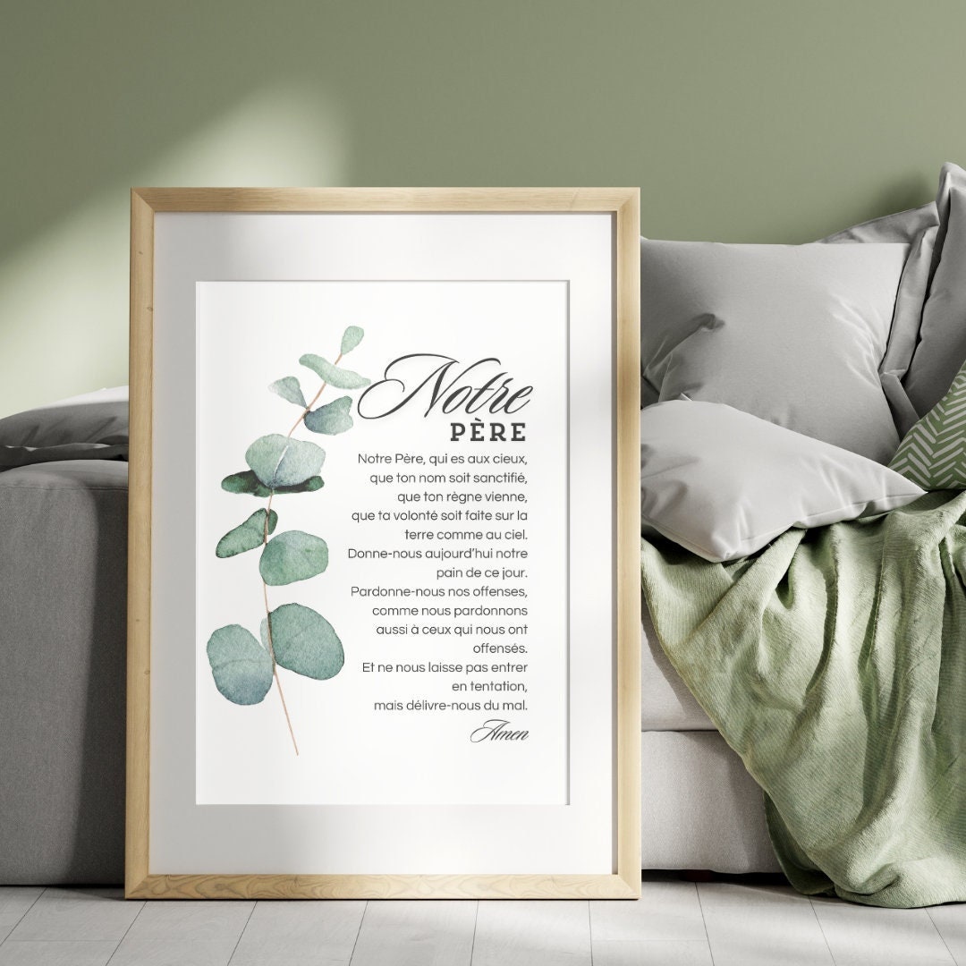Lord's Prayer - Prayer in French - Catholic Digital Art to Print ...