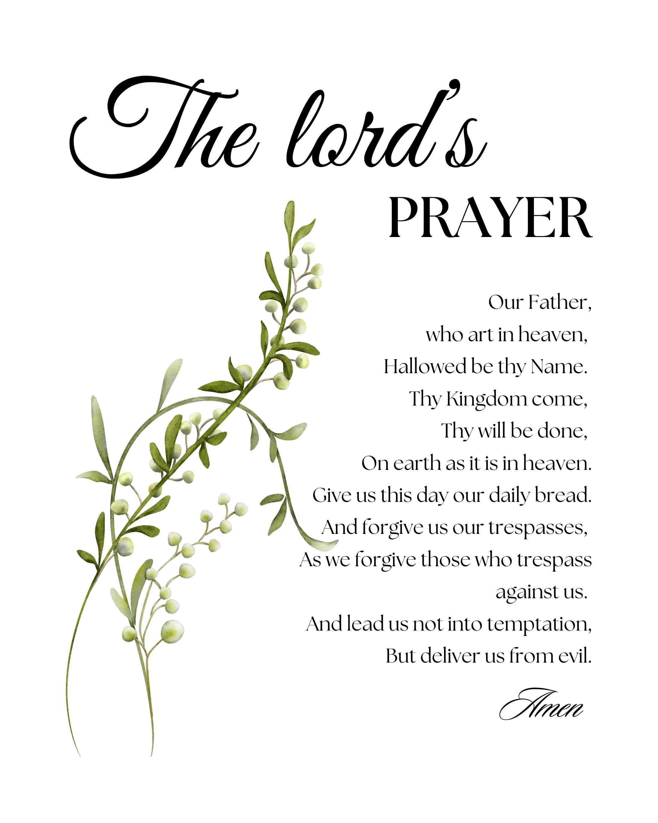 The Lord's Prayer- ENGLISH Prayer - Wall Art - Catholic Digital Art ...