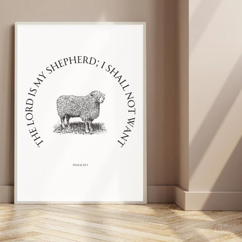 Psalm 23:1 the Lord is My Shepherd I Shall Not Want. Beautiful Vintage ...