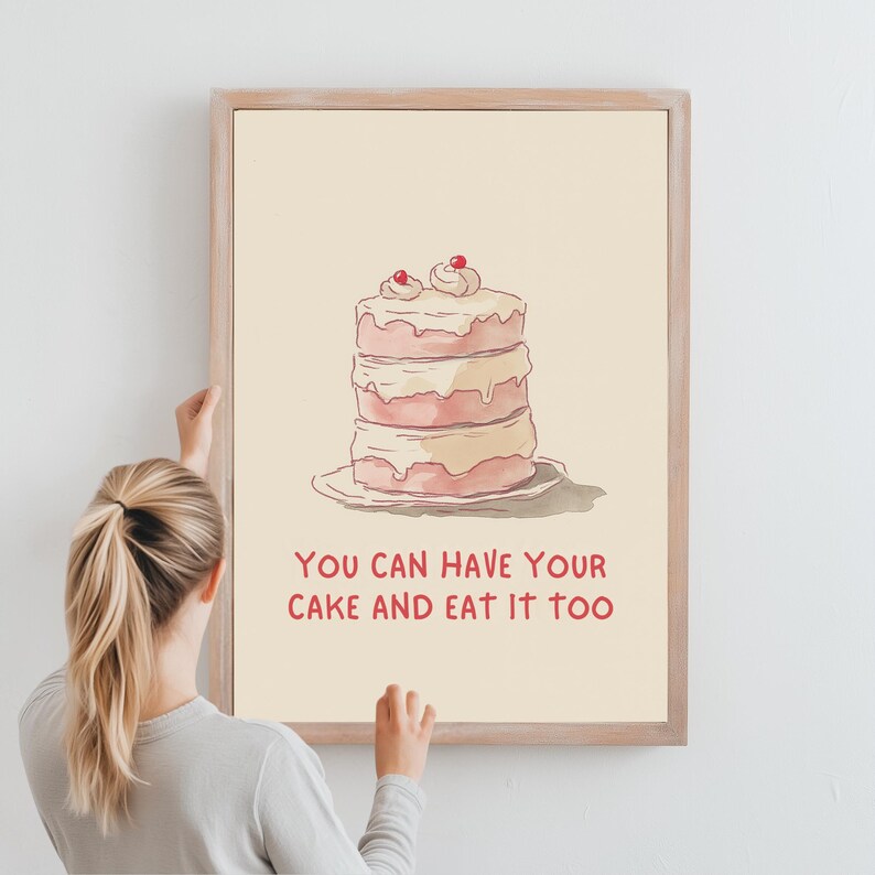 Whimsical Cake Print: Vintage Kitchen Art (digital Download) - Etsy