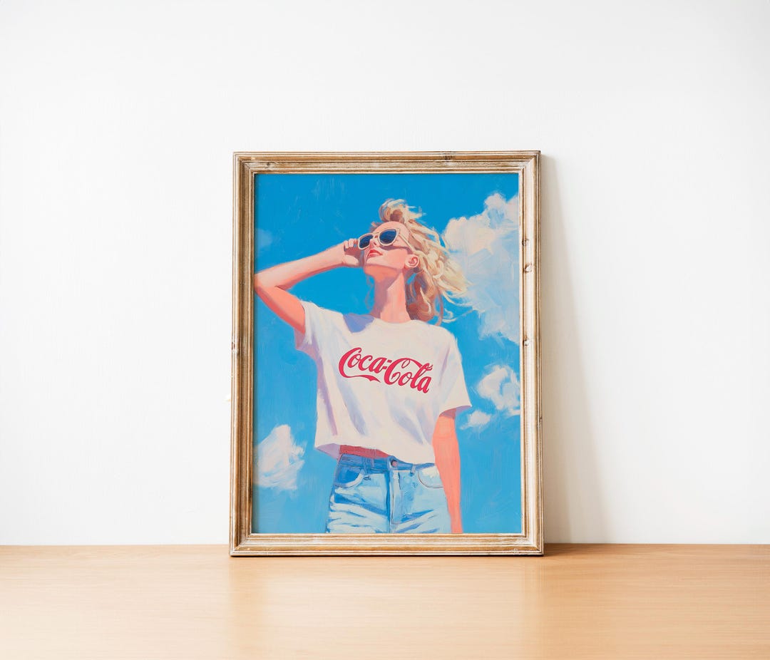 Retro Coca-cola Girl Print, Vintage Summer Pop Art (digital Download ...