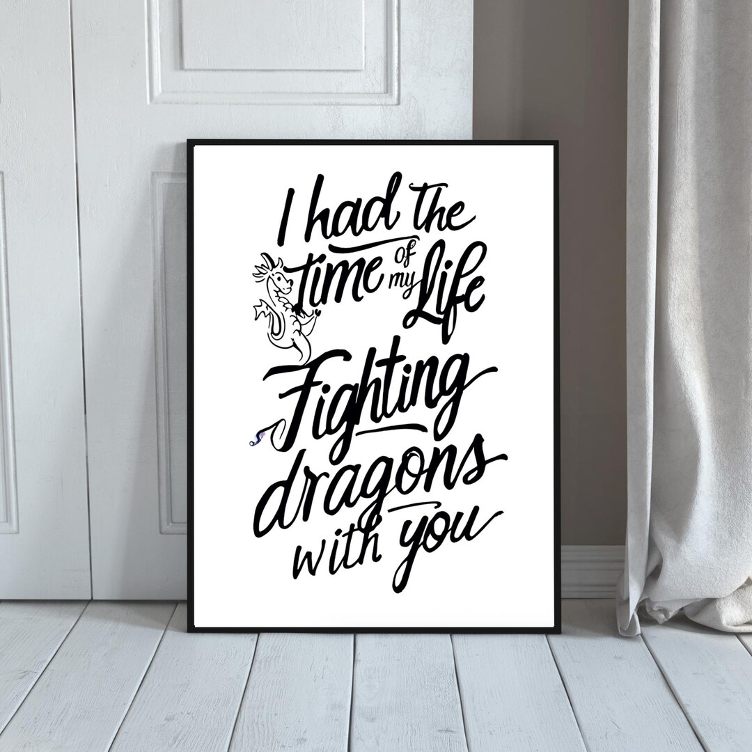 Taylor Swift Lyric Poster: Dragon Art, Black Oak Frame Option - Etsy
