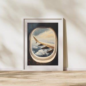 Airplane Window View Art: Golden Sky, Aviation Decor (digital Download ...