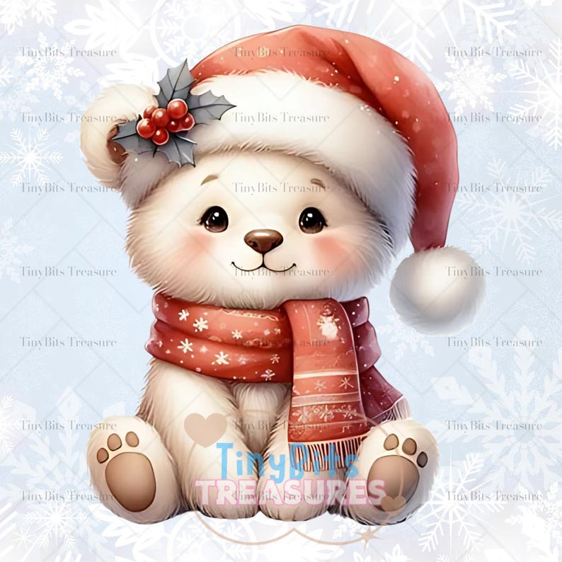 Watercolor Christmas Woodland Animals Clipart: PNG Images (digital ...
