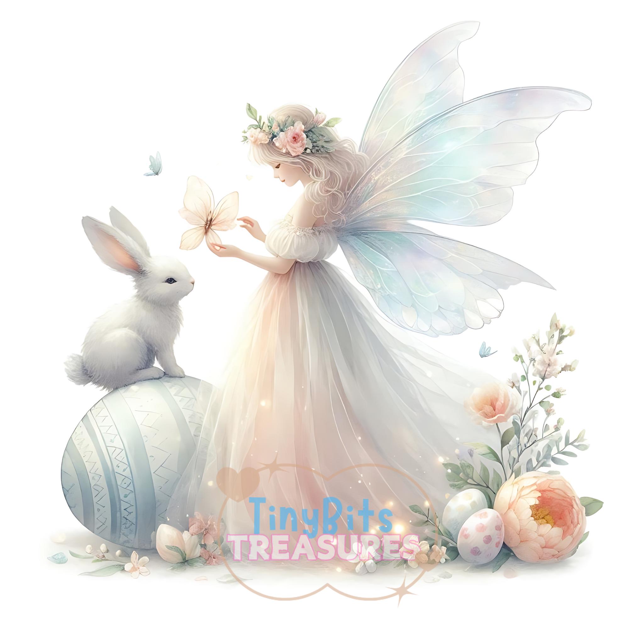 Watercolor Easter Fairy Clipart, Pastel Fairy Digital, Fairy Garden ...