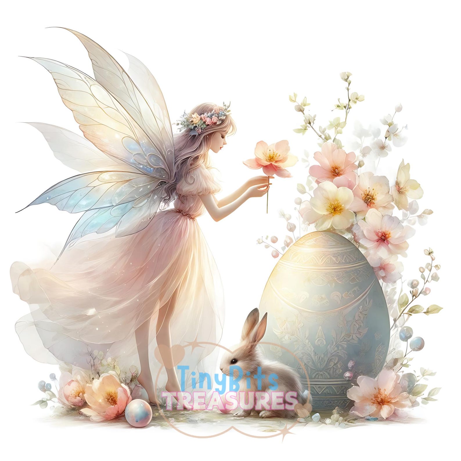 Watercolor Easter Fairy Clipart, Pastel Fairy Digital, Fairy Garden ...