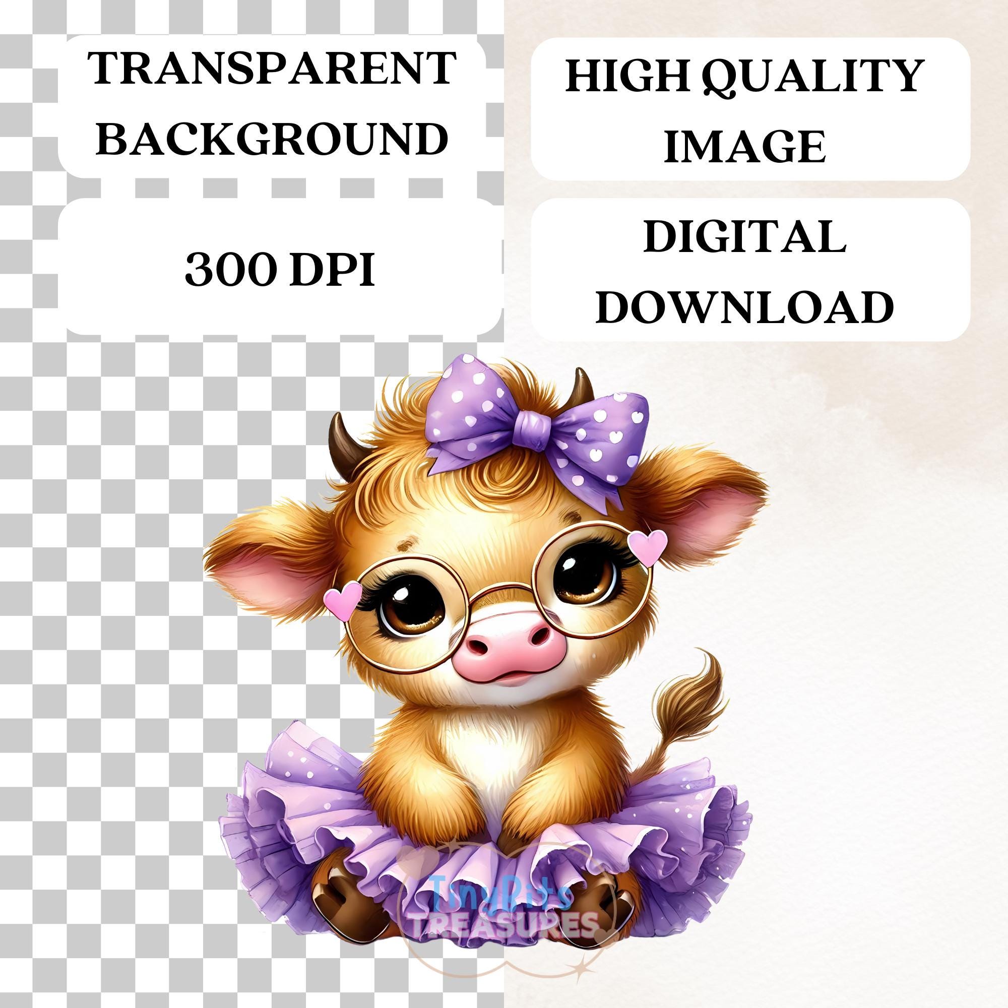 12 Png, Baby Highland Cow Clipart, Cute Highland Cow Png, Baby Cow ...