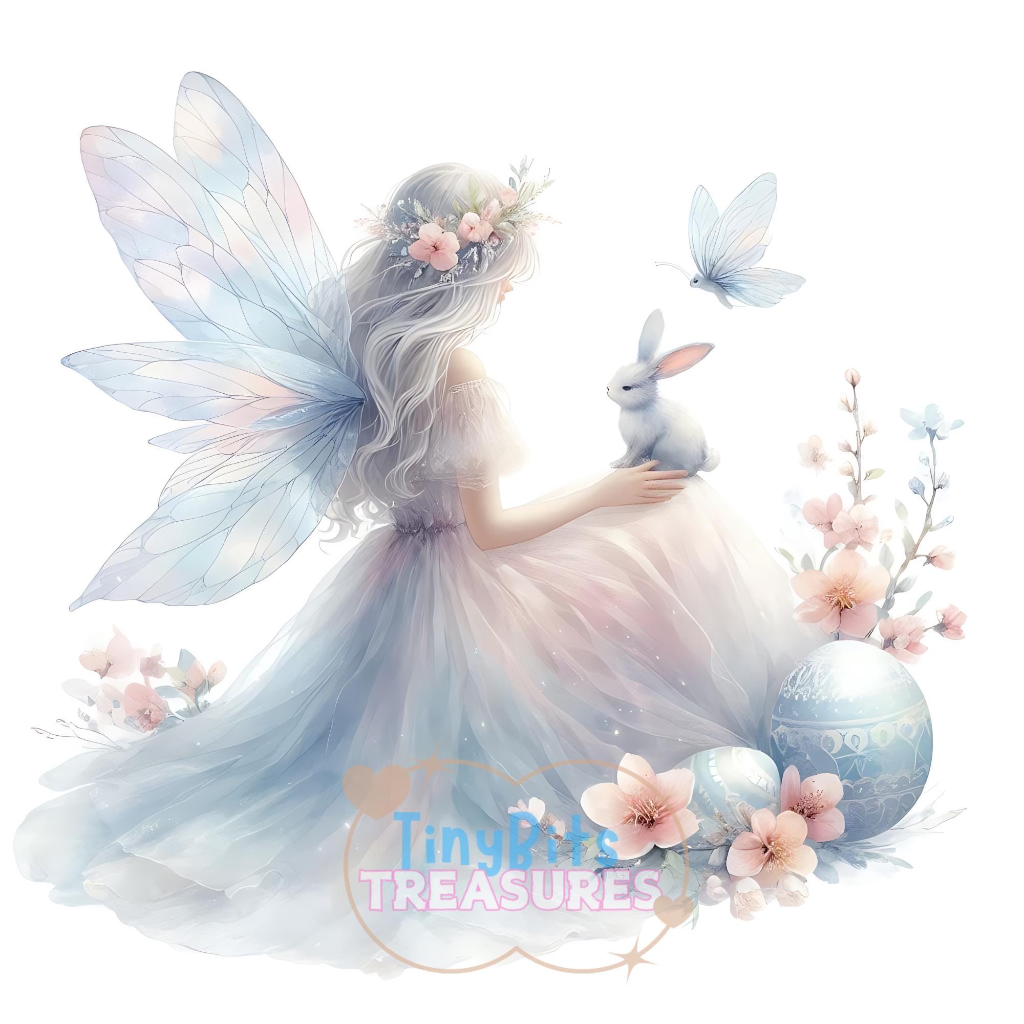 Watercolor Easter Fairy Clipart, Pastel Fairy Digital, Fairy Garden ...
