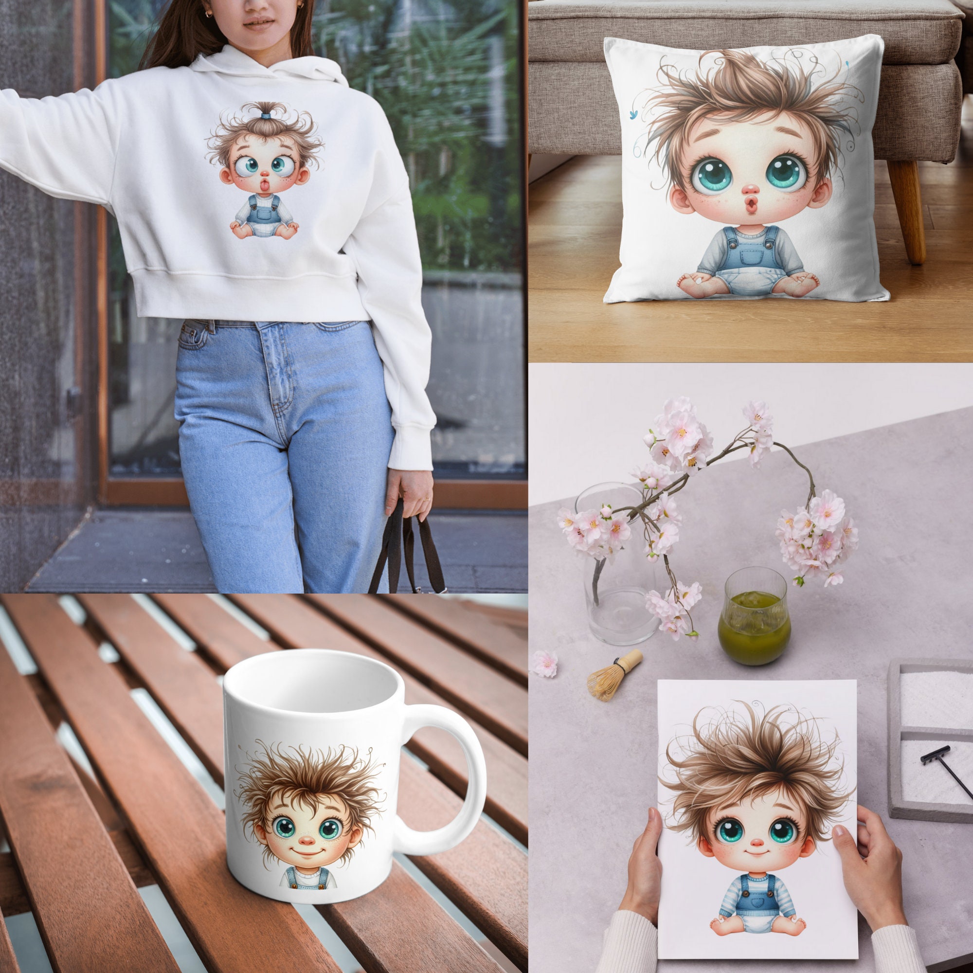 20 Quirky Baby Boy Clipart, Cute Boy, Commercial Use, Whimsical Decor ...