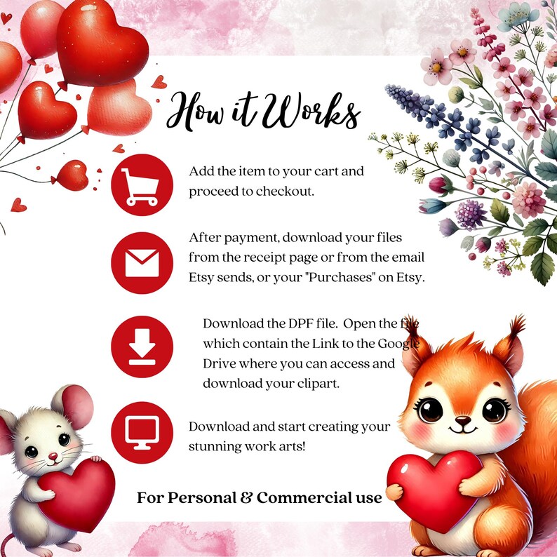 Watercolor Valentines Day Clipart, Woodland Animals, Baby Animals ...