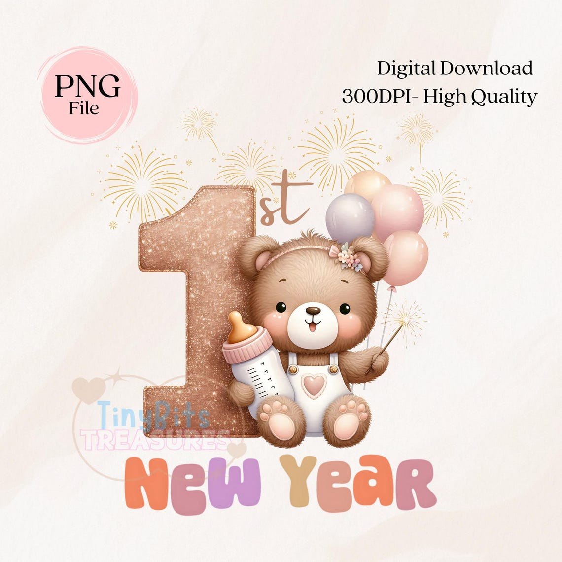 First New Year PNG, My First New Year 2025, Sublimation Design, Baby ...