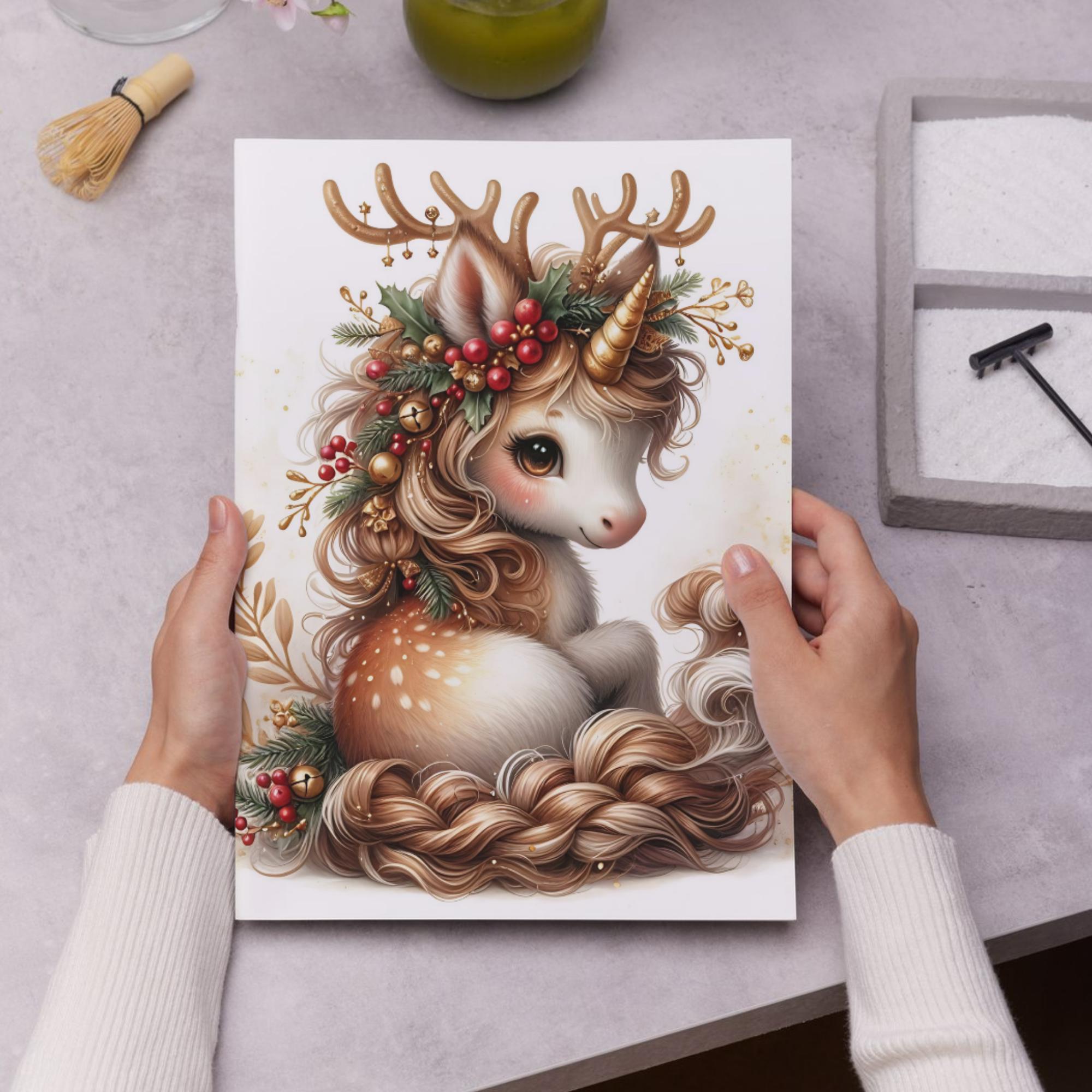 Christmas Reindeer Unicorn Clipart, 15 JPG Reindeer Christmas Clipart ...