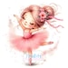Baby Girl Ballerina Clipart, Watercolor Pink Ballerina Girl JPG, White ...