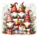 Watercolor Christmas Gnomes Clipart, 15 JPG Cute Gnomes, Festive Winter ...