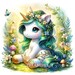 Spring Forest Unicorn Clipart, Cute Unicorn JPG, Pastel Unicorn, White ...
